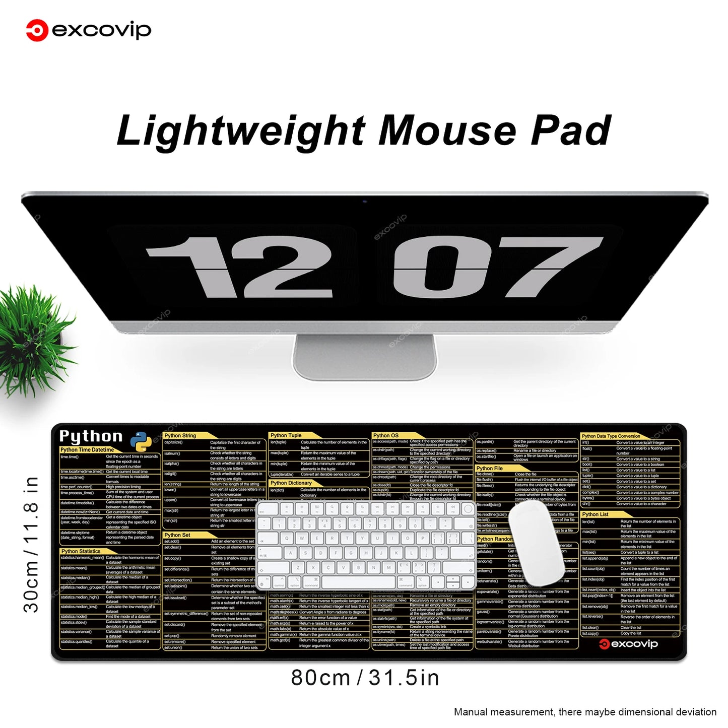 Excovip Python Programing Mouse Pad Nordova